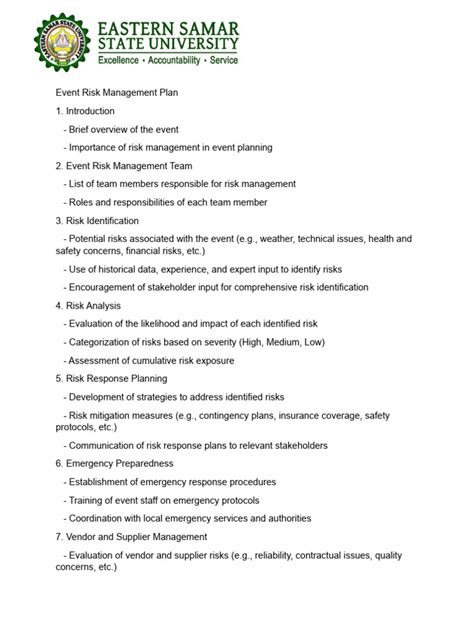 Event Risk Management Plan Pdf Risk Risk Management