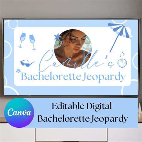 Bachelorette Jeopardy Template Canva Custom Jeopardy Game Beach