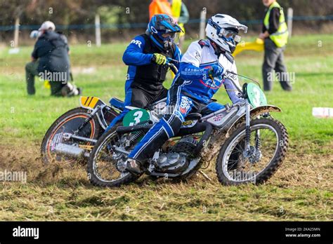 Graeme Brown Racing In Grasstrack Motorcycle Race Donut Meeting Event