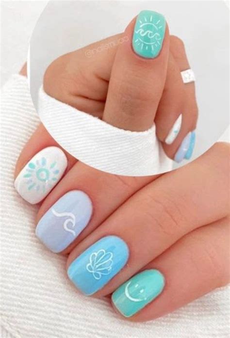 Trendy Nails For 7 Preppy Nails Blue And Pink