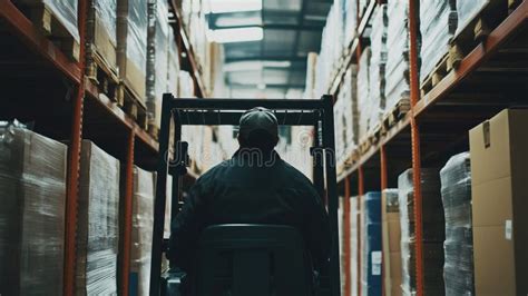 Forklift Driver At Warehouse Working Stock Illustration Illustration