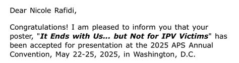 I Am Super Excited To Share That I Will Be Presenting My Research At This Years Aps Conference