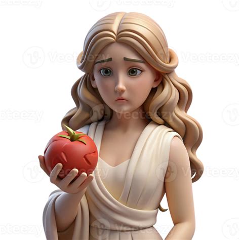 Wonderful Minimalist A Sorrowful Persephone Holding A Pomegranate Standing In The Underworld