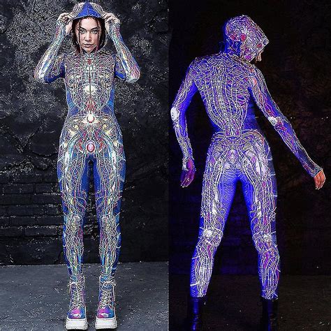 Womens Halloween Costume Skinny Cosplay Jumpsuit Fruugo Uk
