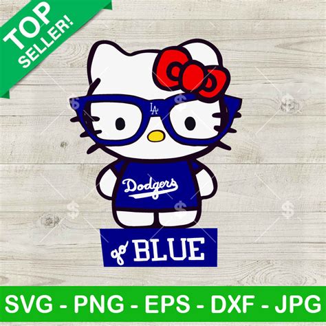 Hello Kitty With Glasses La Dodgers Svg Hello Kitty Baseball La