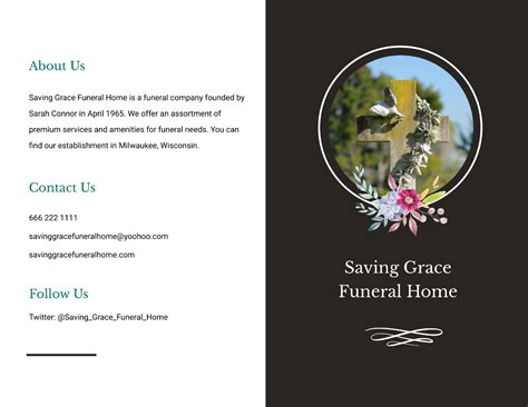 Minimalistic Funeral Obituary Bi Fold Brochure Template Edit Online