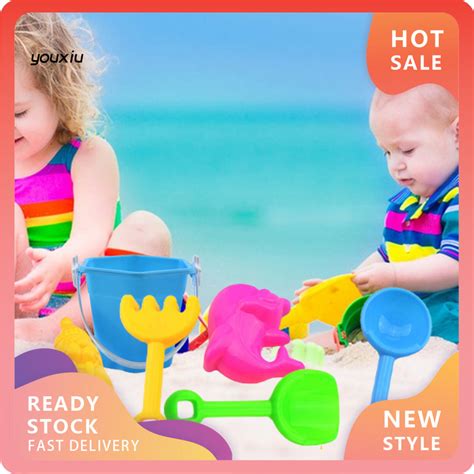 Yx 7 ชิ้น เซ็ตช้อนของเล่นชายหาดของเล่นกลางแจ้งของเล่นชายหาดพร้อมพลั่วถัง Shopee Thailand