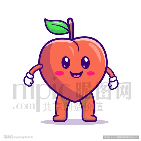 可爱卡通桃子设计图卡通设计广告设计设计图库昵图网