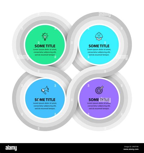 Infographic Template With Icons And 4 Options Or Steps Connected Circles Can Be Used For