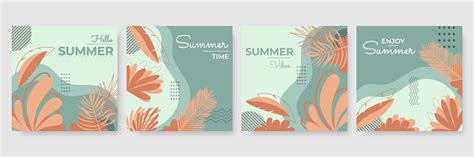 손으로 그린 여름 인스 타 그램 게시물 또는 소셜 미디어 이야기 템플릿 컬렉션 계절에 대한 스톡 벡터 아트 및 기타 이미지 계절 고객 참여 그라데이션 Istock