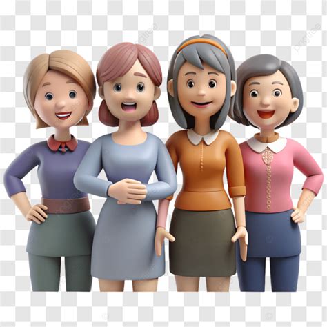 Cartoon 3d Cuatro Día De Las Mujeres Png Dibujos 3d Dibujos Animados