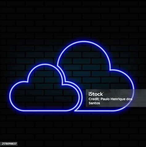 구름 네온 아이콘입니다 Ui 및 Ux 웹사이트 또는 모바일 애플리케이션에 대한 웹 아이콘의 단순하고 얇은 선 윤곽선 벡터4 0명에 대한 스톡 벡터 아트 및 기타 이미지