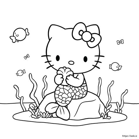 Hello Kitty Mermaid Coloring