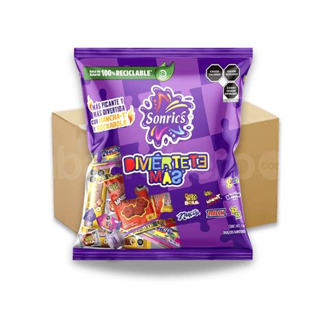 Dulces Surtidos Diviértete Más Sonrics 1 Kg Caja Con 6 Bolsas