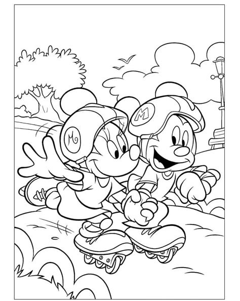 Minnie Mouse Ice Skating Coloring Page