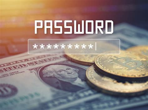 Password Input On Blurred Background Screen Password Protection Against Hackers Stock Image