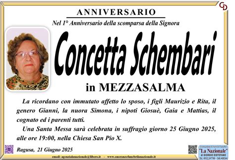 Anniversario Concetta Schembari Ragusa Oggi