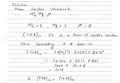 Solved The Following Table Gives Symbols For A Base 12 Numerical