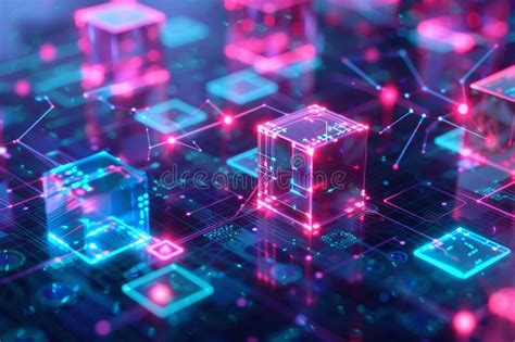 Abstract Neon Cubes Network Stock Illustration Illustration Of Lines Cubes 331324471