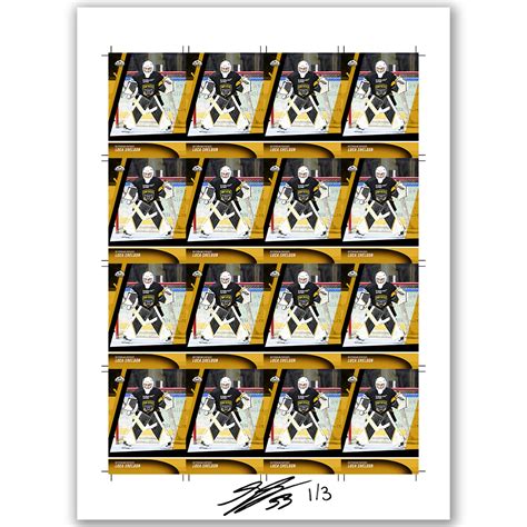 Luca Sheldon Uncut Sheet Alternate Base Signed 3 Blindside Trading Cards