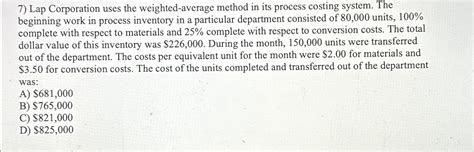 Solved The Werner Corporation Uses The Weighted Average