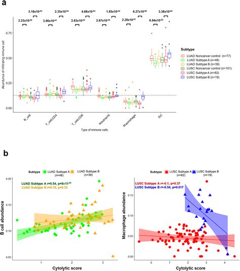 The Distribution Of Infiltrating Immune Cells And The Association With Download Scientific