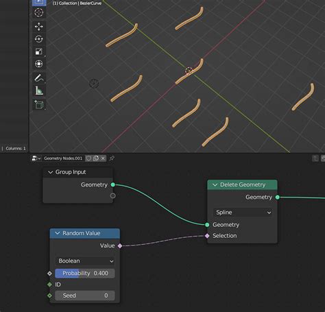 How To Delete Random Curve In Geometry Nodes Modeling Blender Artists Community