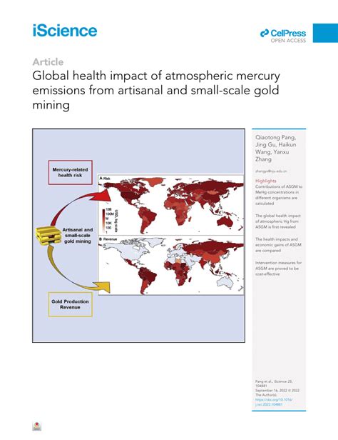 Pdf Global Health Impact Of Atmospheric Mercury Emissions From
