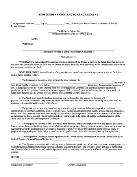 Contractor Client Agreement Template