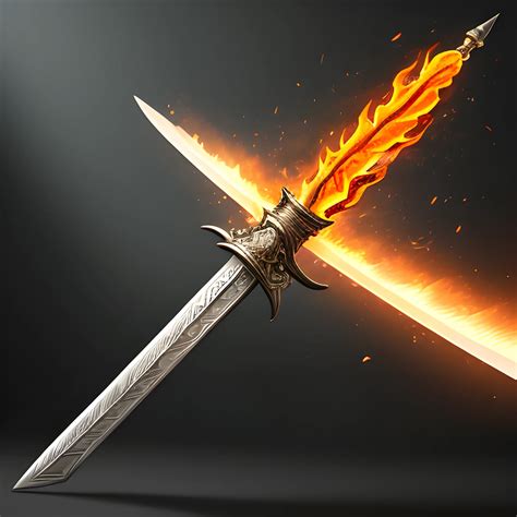 Fire Sword 8k High Resolution High Quality Detailed Photorealistic