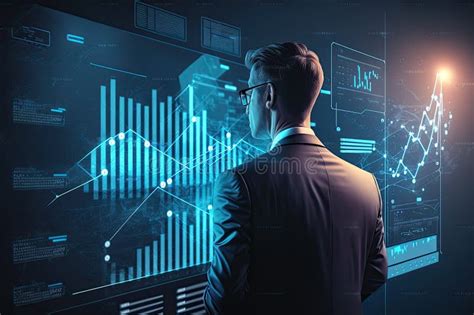 Businessman Analysing Economic Growth Ai Generated Stock Illustration