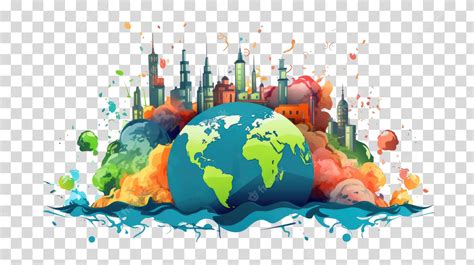투명 배경 벡터 일러스트 레이 션에 고립 된 행성 지구 프리미엄 Psd 파일