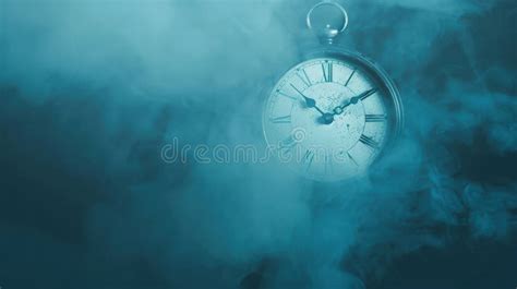 Symbolic Melatonin Concept A Floating Clock Dissolving Into A Misty