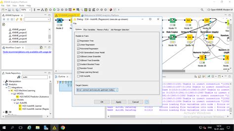 how to use automl regression node knime analytics platform knime