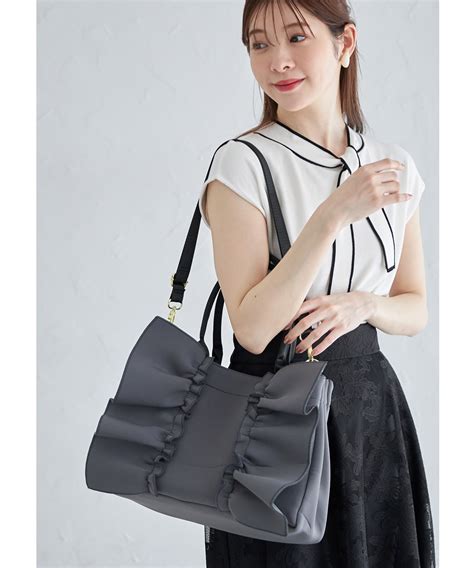 【楽天市場】2wayショルダー付きフリルビッグバッグ【deolus ディオラス】tocco Closetトッコクローゼット グレー