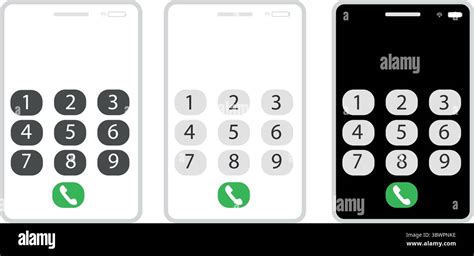 Modern Smartphone Keypad Interface In Three Distinct Color Variations