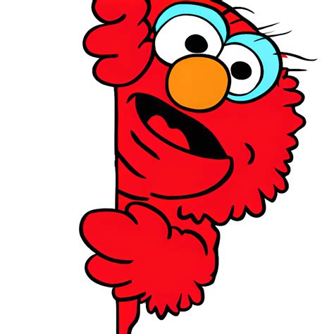 Elmo Mirando Por Encima De Un Dibujo Animado · Creative Fabrica