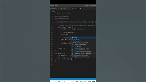 Binary Search Coding Cpp Algorithm Dsa Array Datastructures