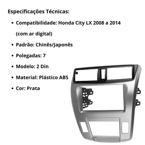 Central Multimidia Honda City Lx Carplay Android Auto Prata Pruden Auto Parts