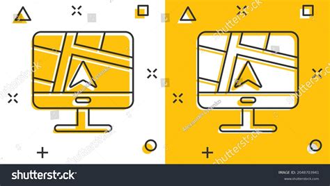 Computer Navigation Icon Comic Style Monitor Stock Vector Royalty Free 2048703941 Shutterstock