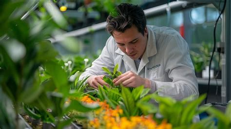 Free Botanist At Work Image Greenhouse Botanist Plants Download