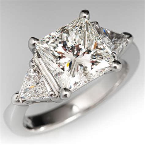 Fabulous Princess Cut Diamond Platinum Ring 308ct Isi1 Gia