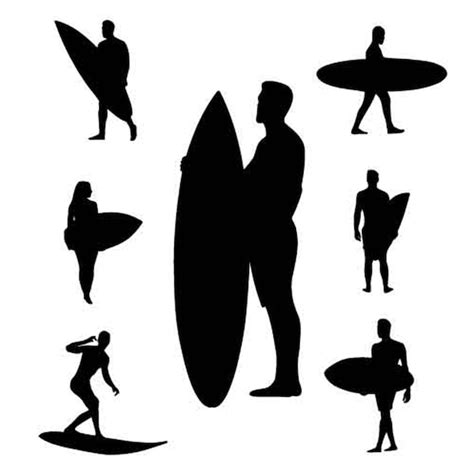 Surfer Silhouette Clip Art