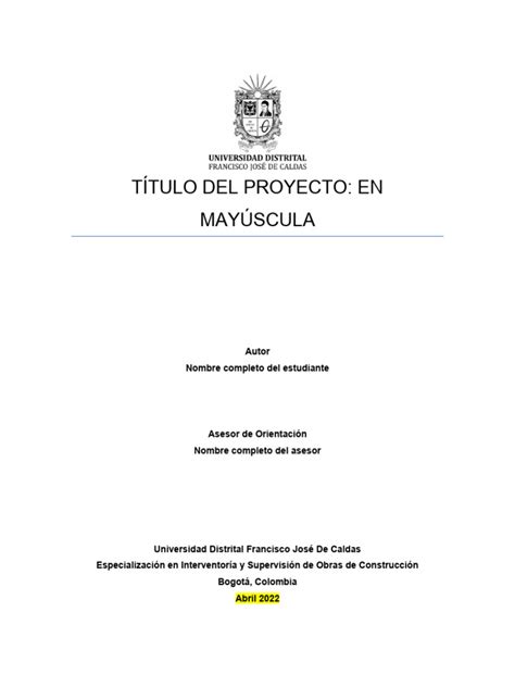 Plantilla Trabajo De Grado Descargar Gratis Pdf Bibliografía