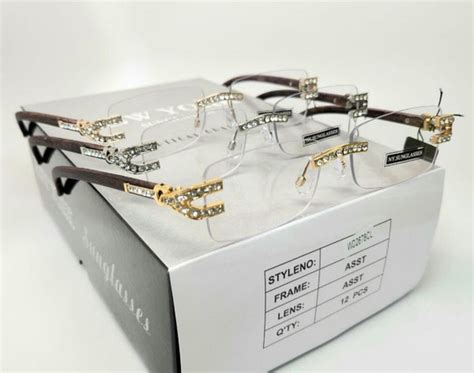 Wholesale Rectangle Shape Sunglasses Tagged Clear Lens