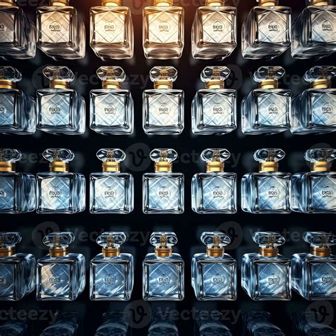 Wall Of Frosted Perfume Bottles They Are Stacked On Top Of Eachother