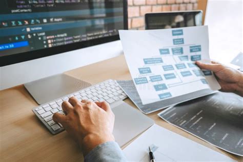 Professional Developer Programmer Working A Software Website Design And