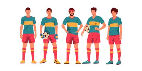 Jogadores De Time De Futebol Personagens Masculinos De Desenhos