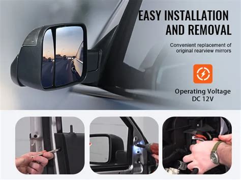 Side Mirrors Driver Side Power Heated Tow Mirror For 2009 2018 Dodge
