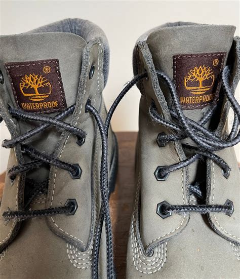 1990s Timberlands Linden Woods Boots Grey Waterproof Work Combat Grunge